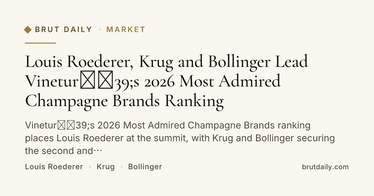 Louis Roederer, Krug and Bollinger Lead Vinetur's 2026 Most Admired ...